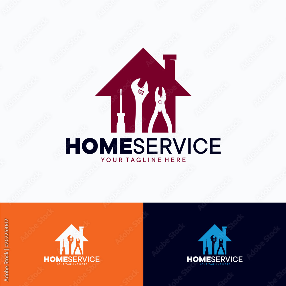 Home Service Logo Template Design. Creative Vector Emblem, for Icon or ...