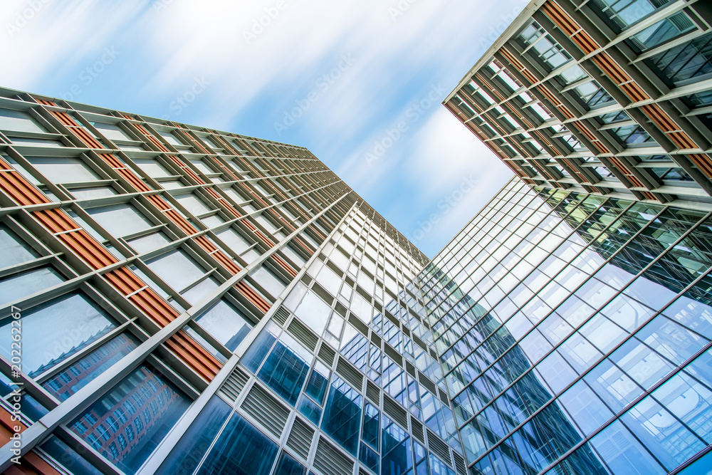 The architectural landscape of the commercial building in the city ...