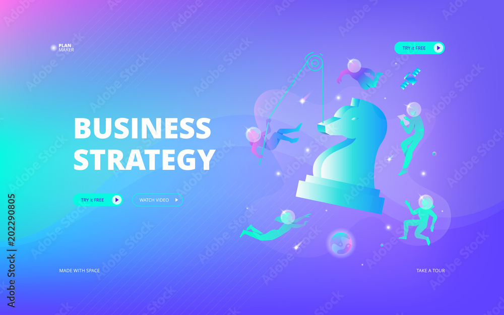 Business strategy web banner Stock Vector | Adobe Stock