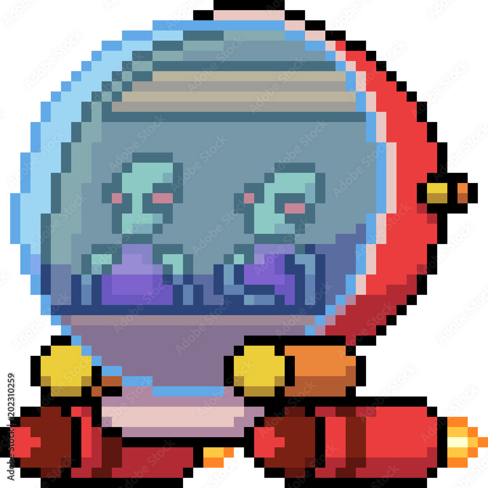 vector pixel art alien ship Stock Vector | Adobe Stock