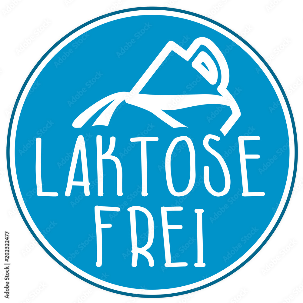 Label Icon Schild mit Laktosefrei Laktoseintoleranz Stock-Illustration ...