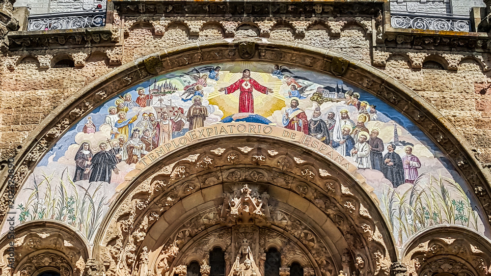 Sagrat Cor cathedral (Church Sacred Heart of Jesus) on Mount Tibidabo ...