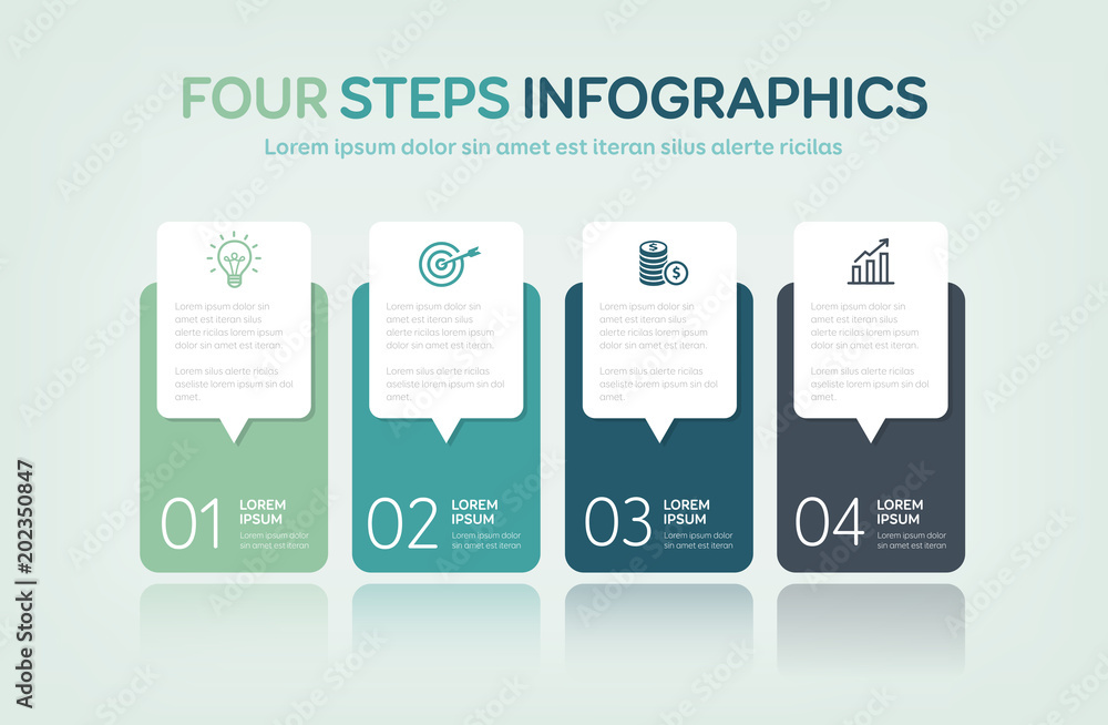 Four Steps Infographics Stock Vector | Adobe Stock