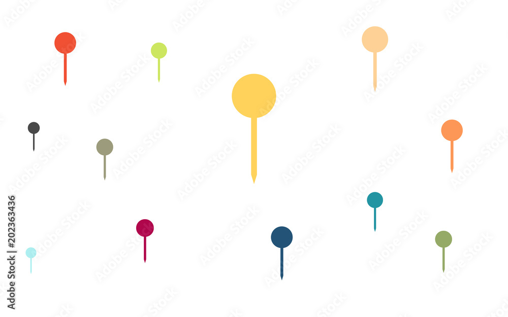 Viele bunte Stecknadeln Stock-Vektorgrafik | Adobe Stock