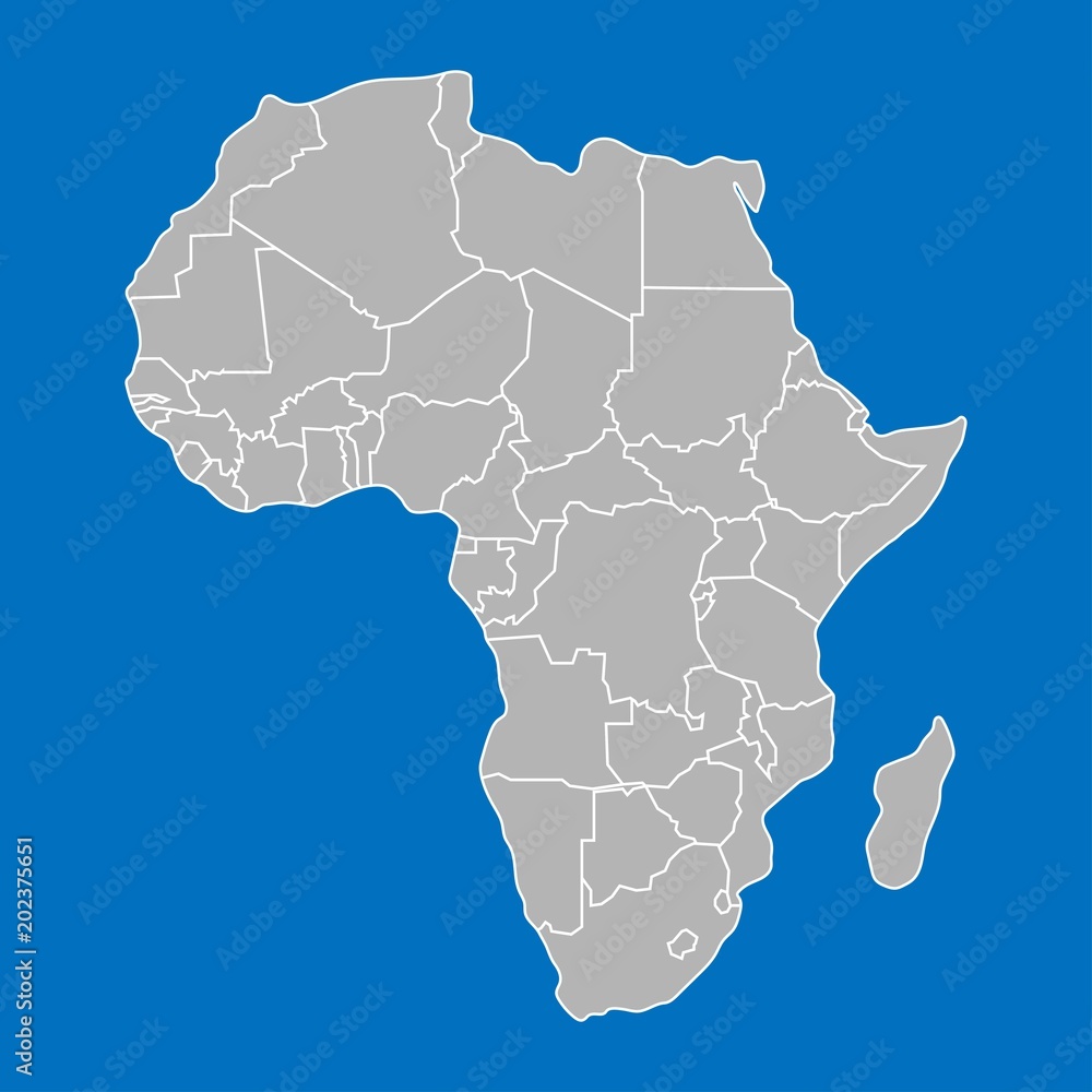 Blank Colored Africa Map