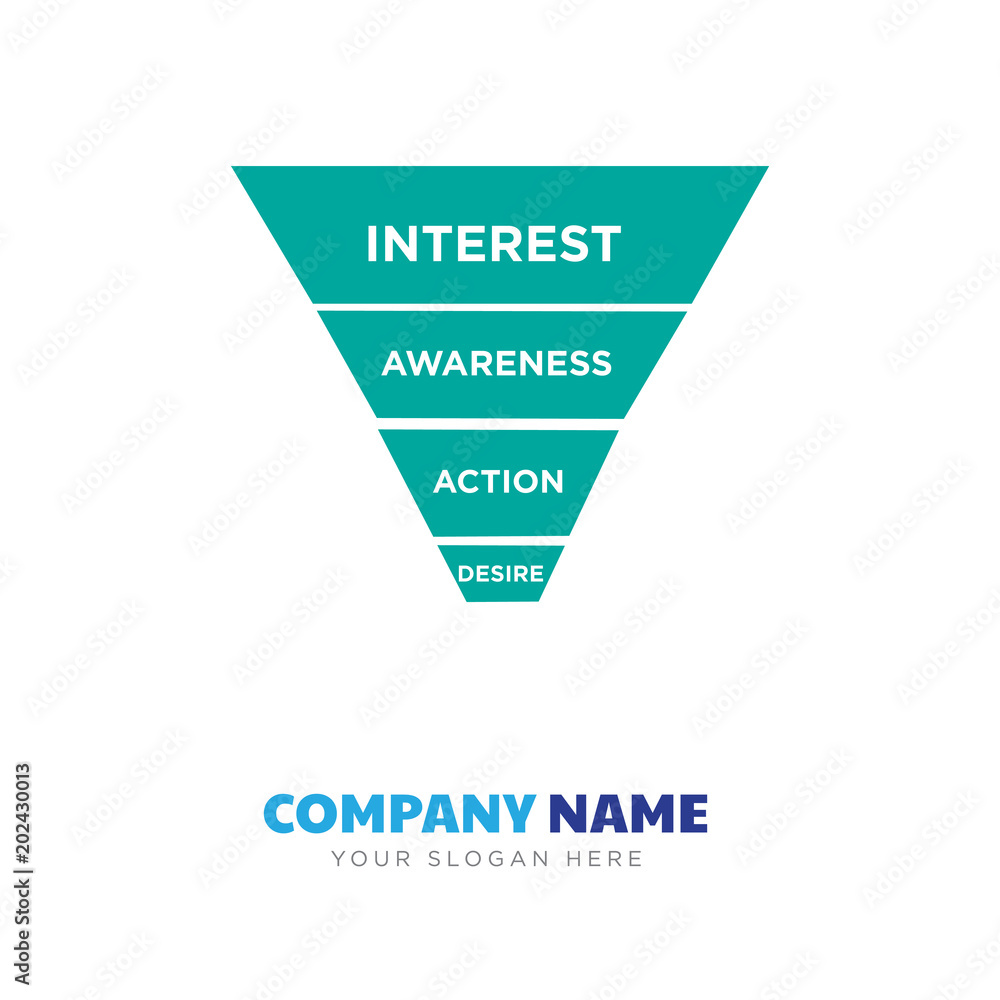 marketing funnel on white background, in black, company logo design ...