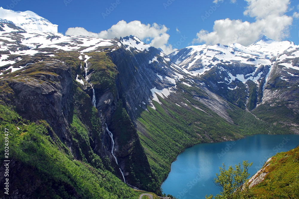 Norway. Glacial lakes with blue clear water Stock Photo | Adobe Stock