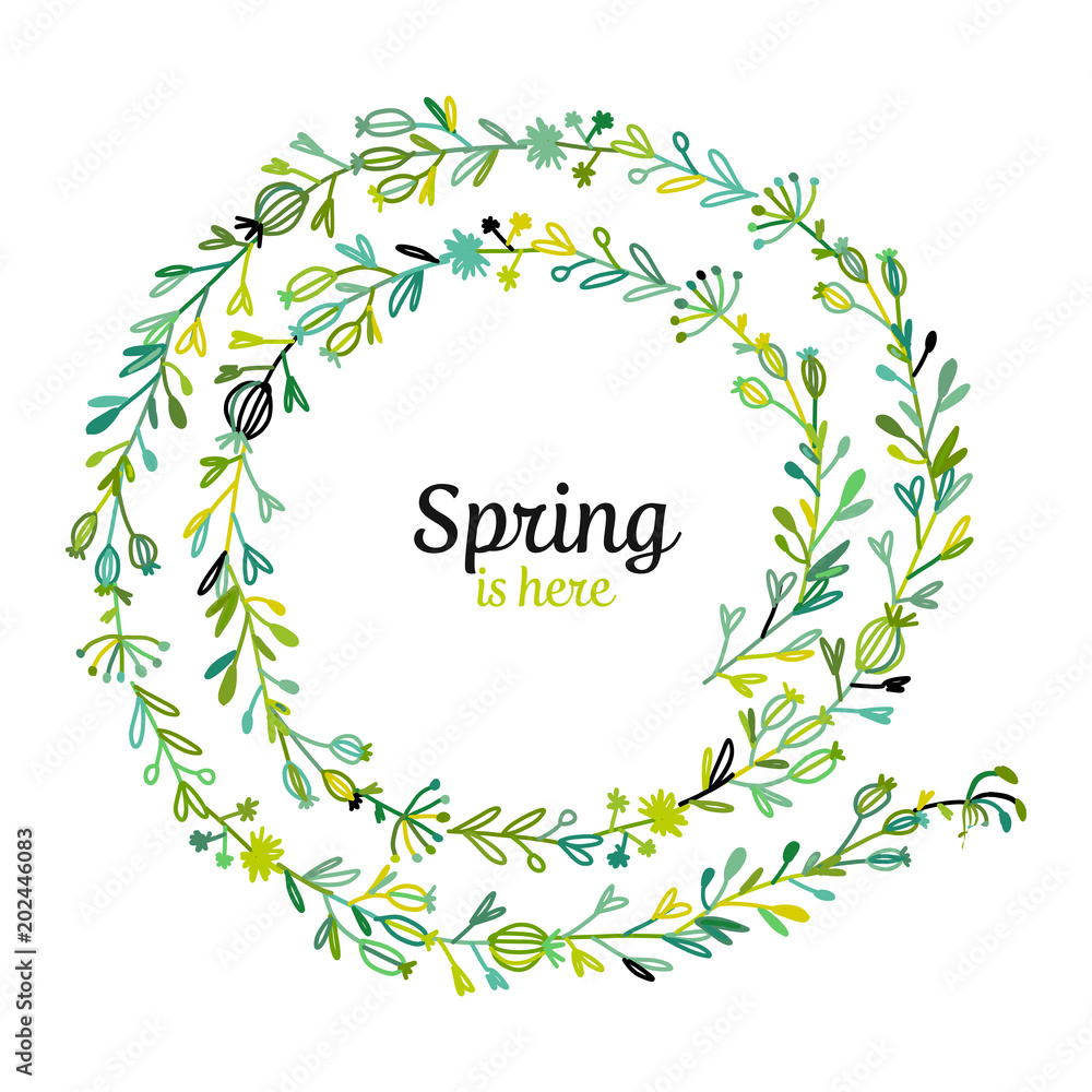 Floral frame, sketch for your design Stock Vector | Adobe Stock