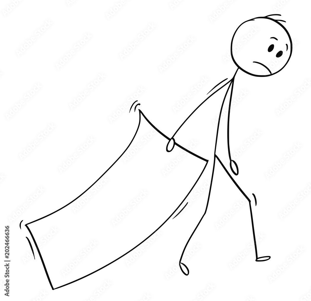 Cartoon stick man drawing conceptual illustration of businessman ...