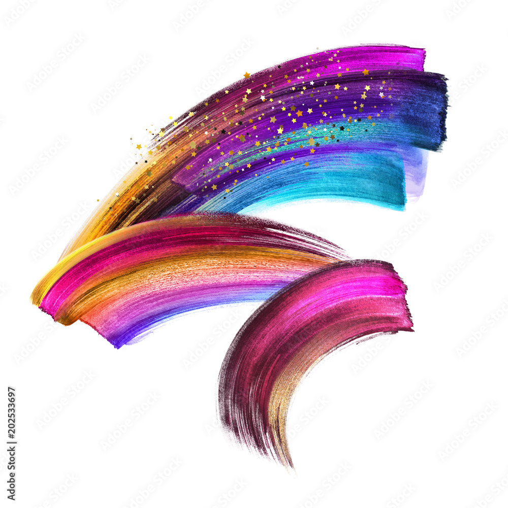 creative brush stroke clip art isolated on white background, dynamic ...