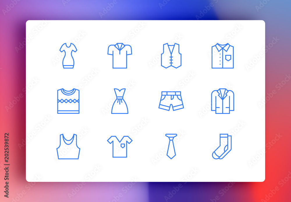 Clothing Minimalist Icons Stock Template | Adobe Stock