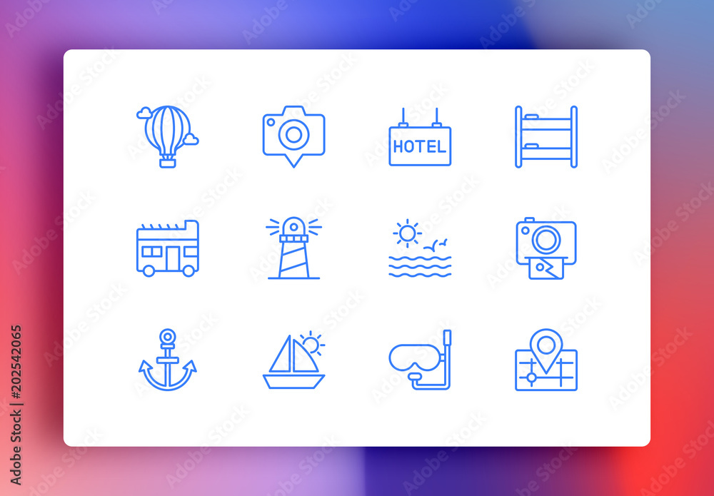Travel Minimalist Icons Stock Template | Adobe Stock
