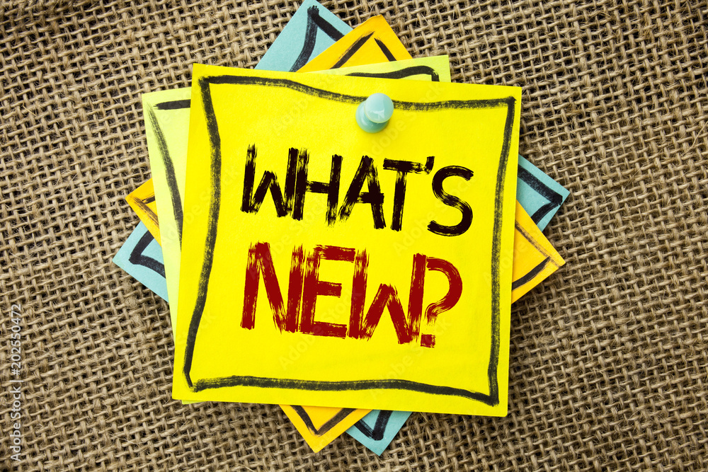 Text sign showing What s New Question. Conceptual photo Asking ...