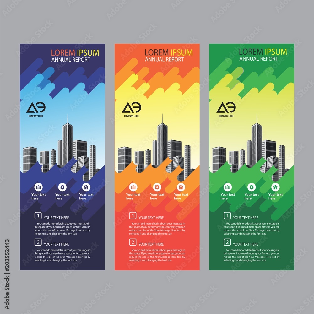vertical banner design for promotion, presentation, business, and ...