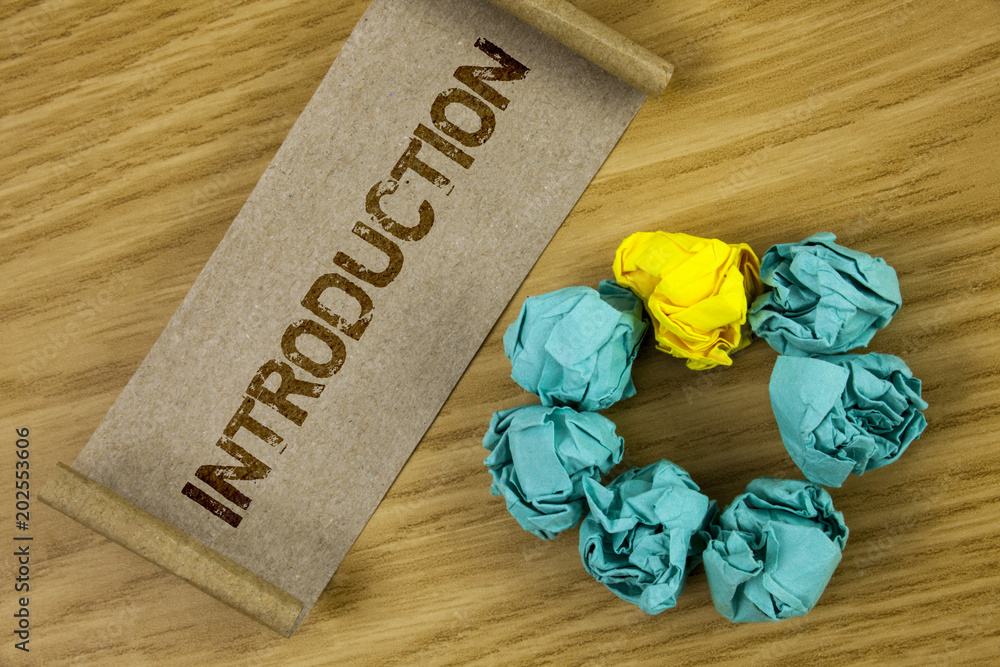 Conceptual hand writing showing Introduction. Business photo showcasing ...