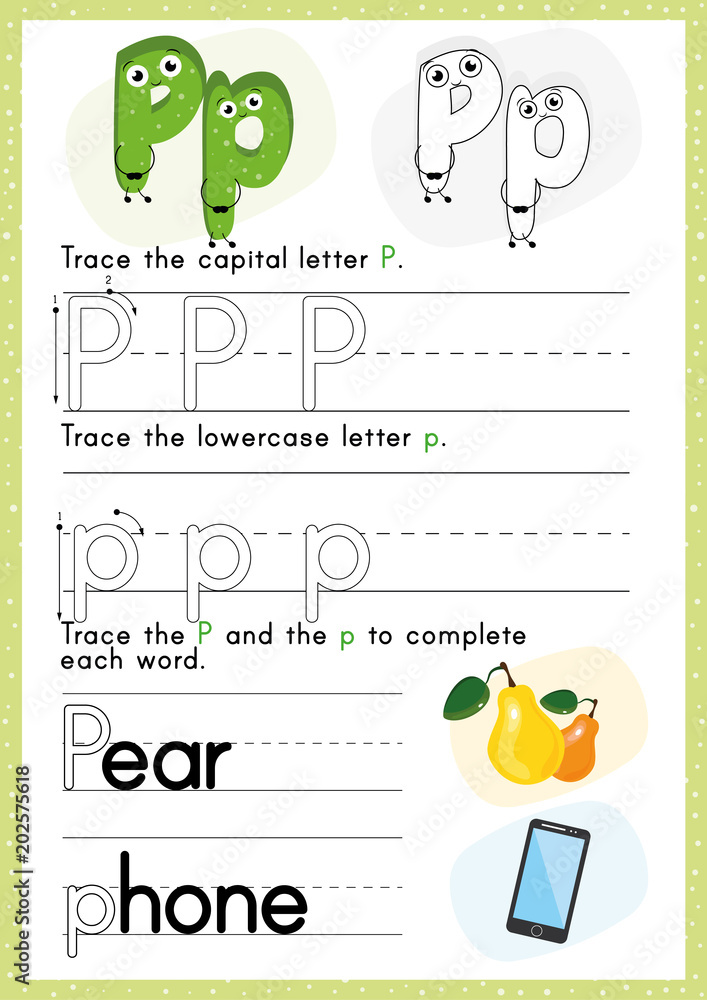 Alphabet Tracing Worksheet: Writing A-Z.Exercises for kids. A4 paper ...