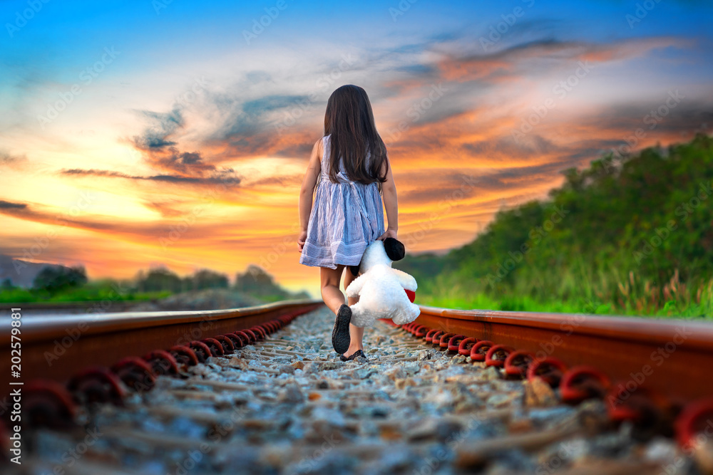 Sad Girl Walking Away Alone