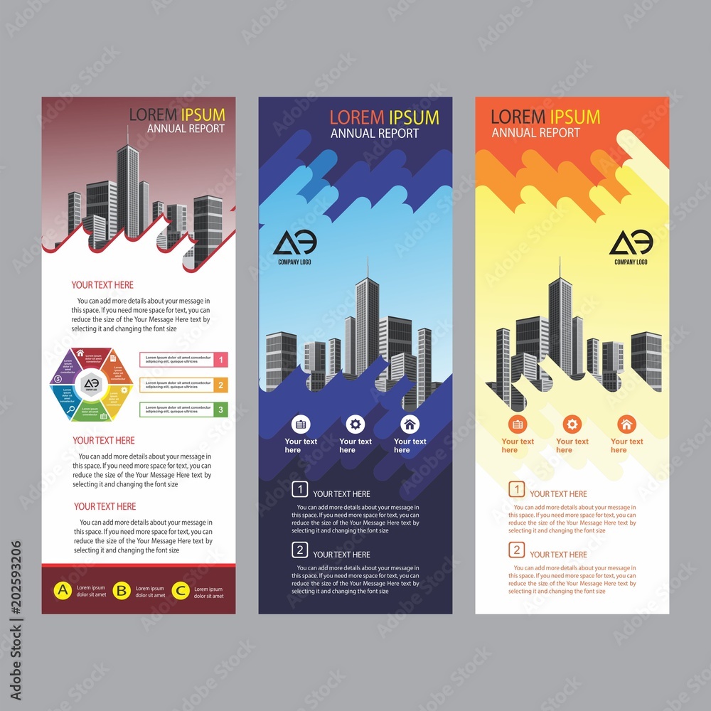 vertical banner design for promotion, publication, and presentation ...