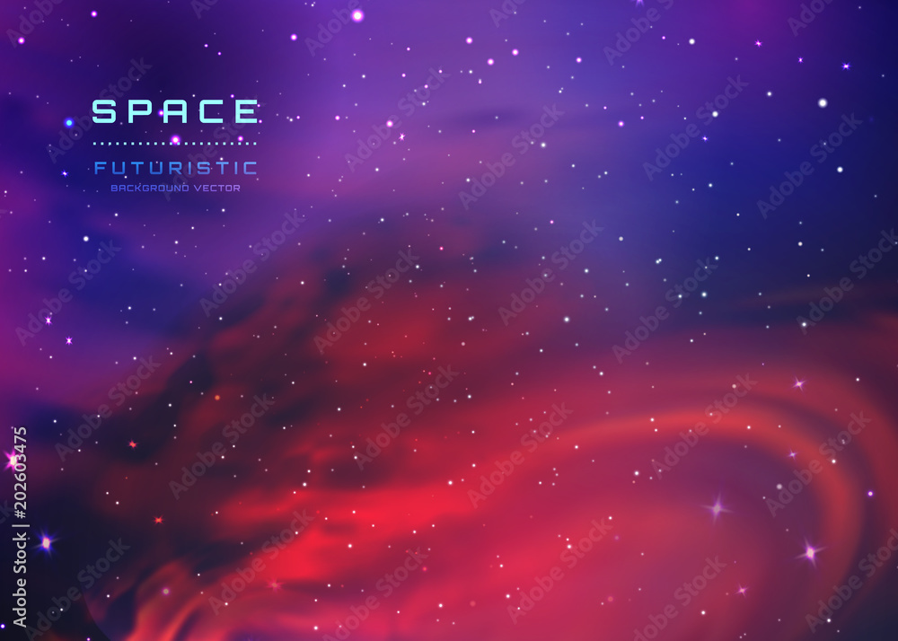 Space Stars Background. Vector Illustration of The Night Sky ...
