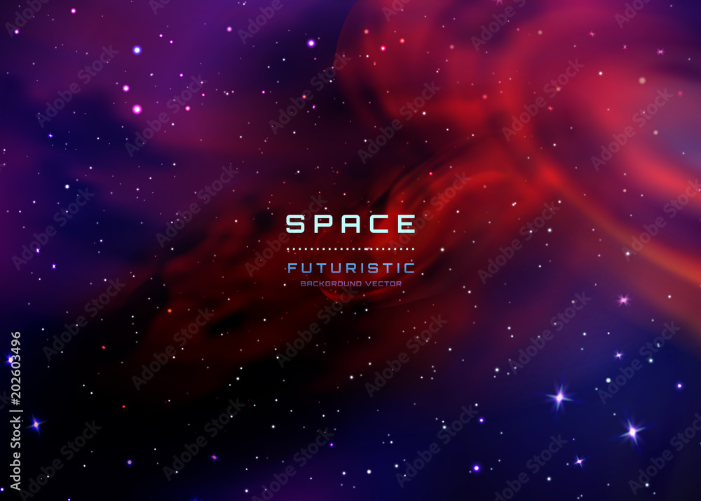 Space Stars Background. Vector Illustration of The Night Sky ...
