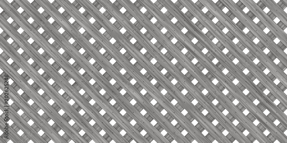 Grey Seamless Wood Lattice Background. Diagonal Wooden Planks Fence ...