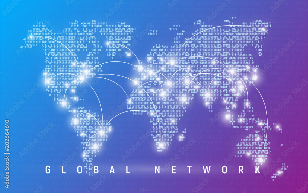 Global network, worldwide communication and connections, interna Stock ...