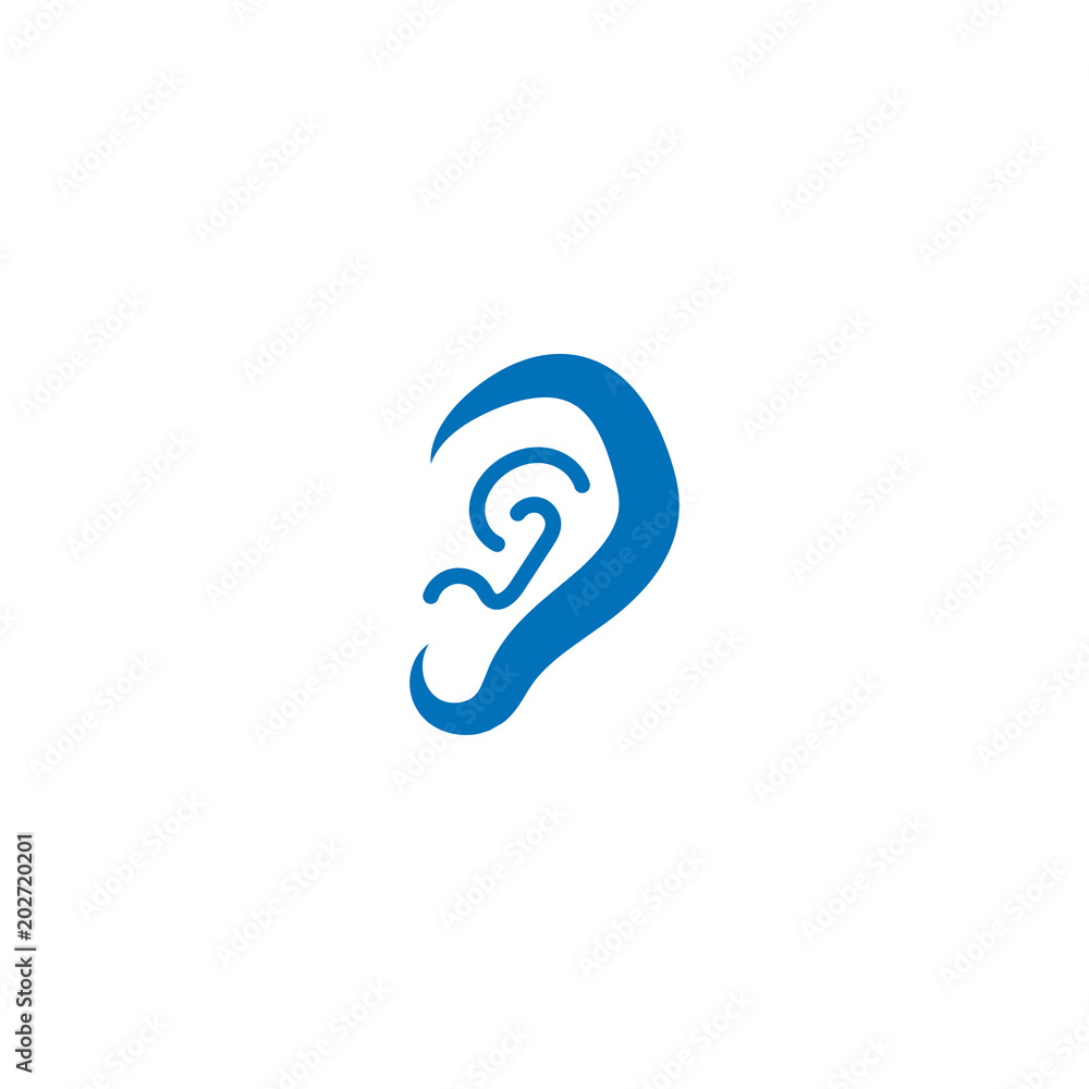 Simple ear logo icon vector template Stock Vector | Adobe Stock