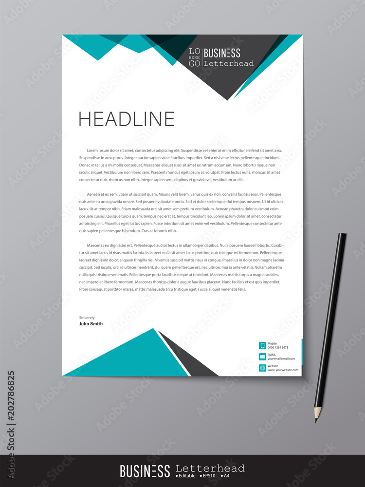 Letterhead design template and mockup minimalist style vector. Design ...