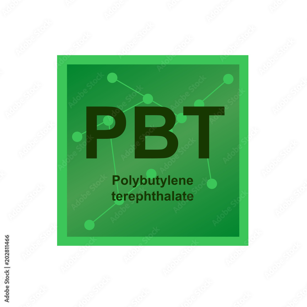 Vector symbol of Polybutylene terephthalate (PBT) polymer on the ...