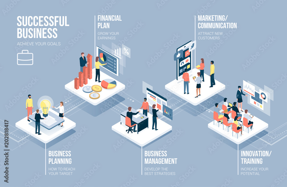 Business and technology infographic Stock Vector | Adobe Stock