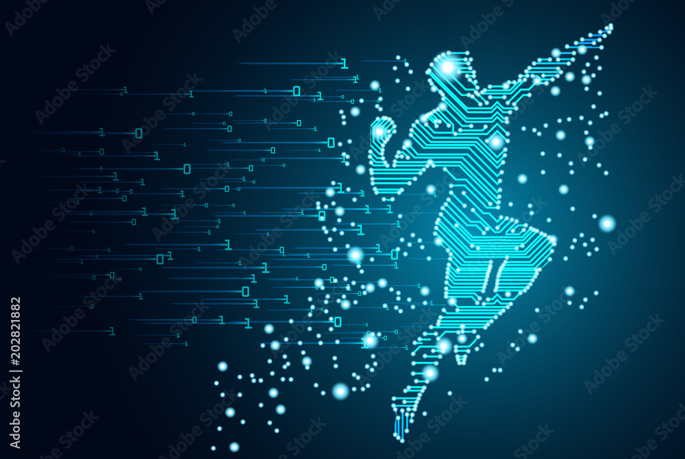 Big data and artificial intelligence concept. Machine learning and ...