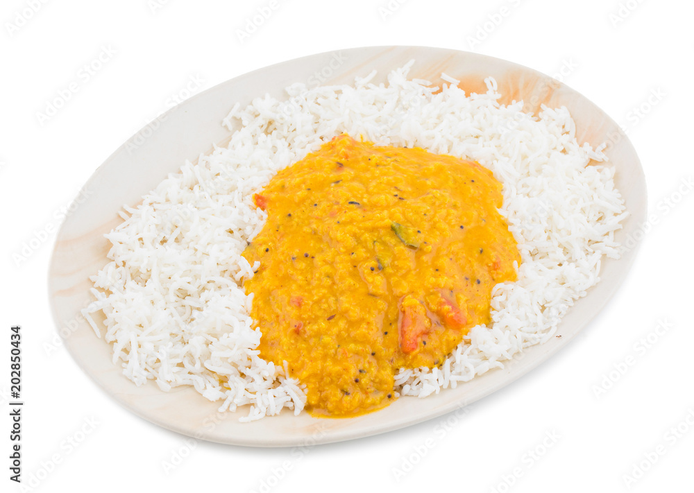Indian Traditional Cuisine Dal Fry or Rice Also Know as Dal Chawal ...