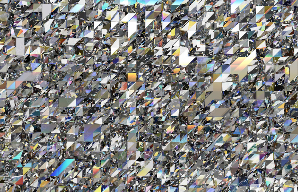 Futuristic Abstract Diamond Glass Face with Caustic Light Close Up ...