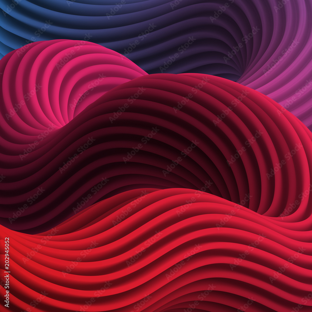 3d multicolored liquid shape with dynamic effect. Abstract gradient ...