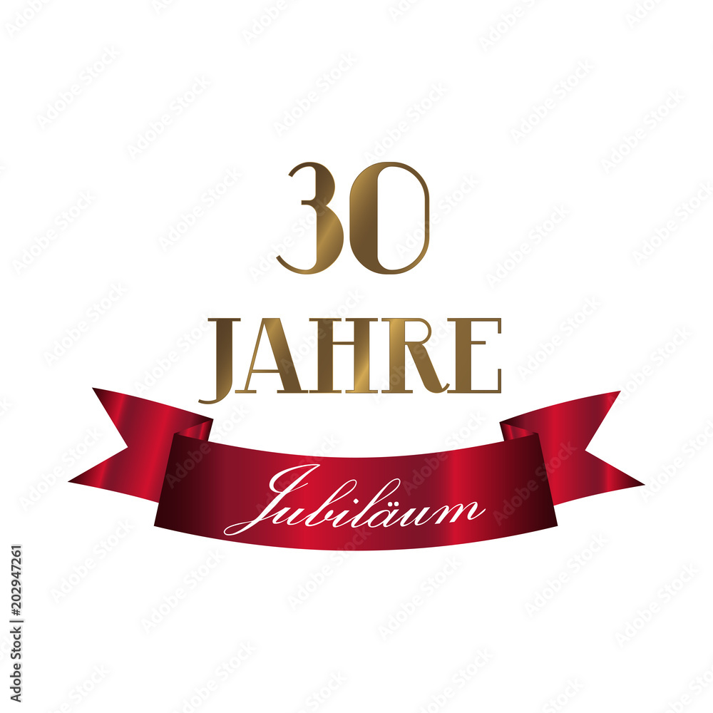 30 Jahre Jubiläum Banner - gold rot Stock Vector | Adobe Stock