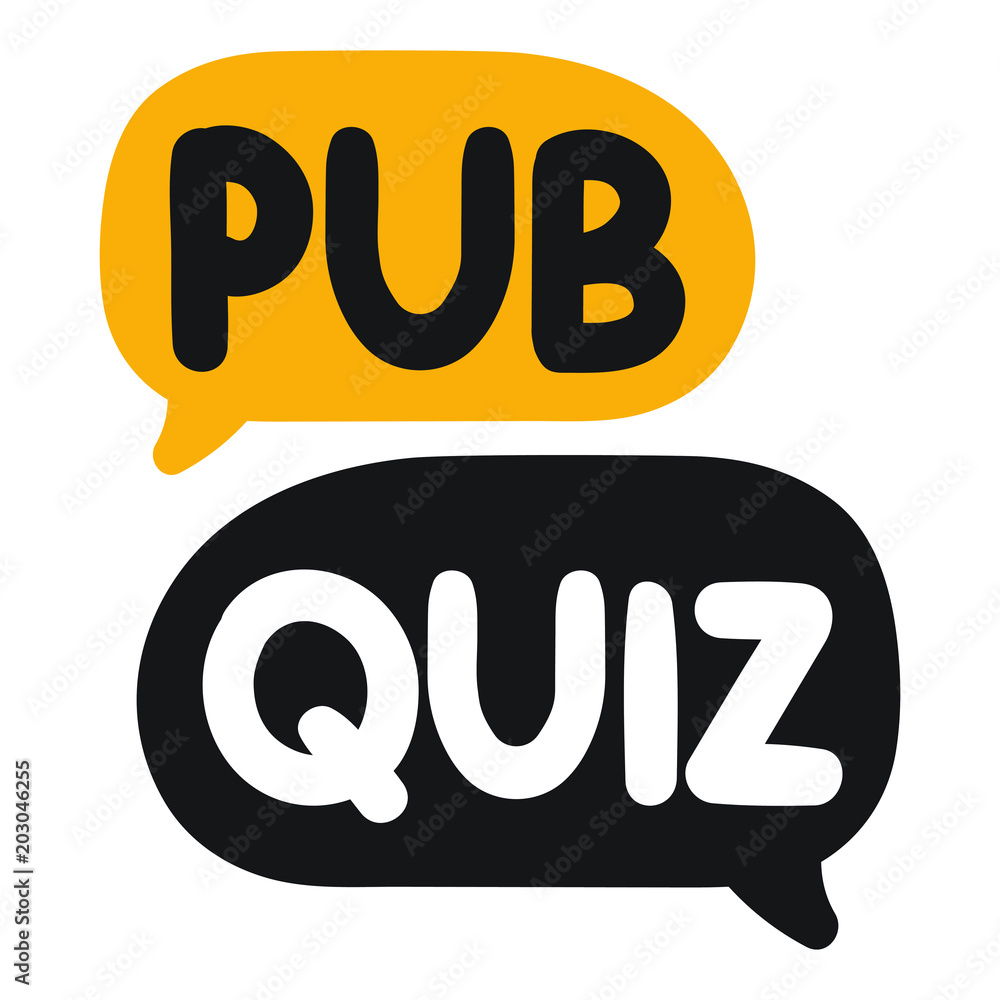 Pub quiz. Vector hand drawn illustration on white background. Stock ...
