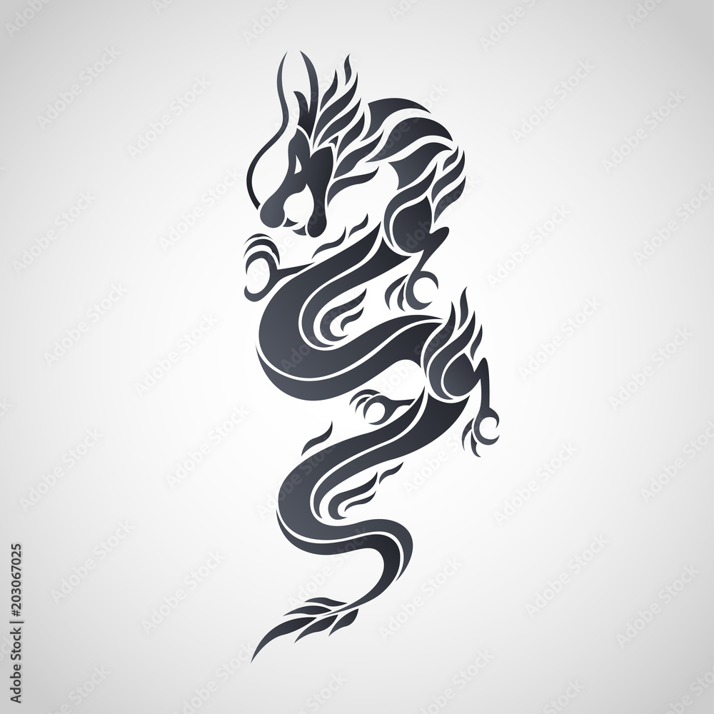 Dragon logo. Vector illustration. Stock Vector | Adobe Stock