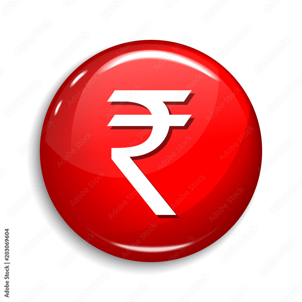 Indian Rupee Round Vector Web Element Circular Button Icon Design Stock ...