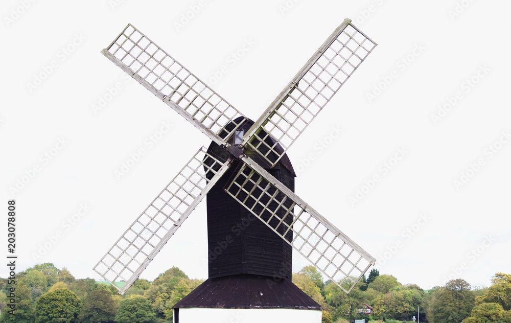 drewniany stary holenderski wiatrak Stock Photo | Adobe Stock