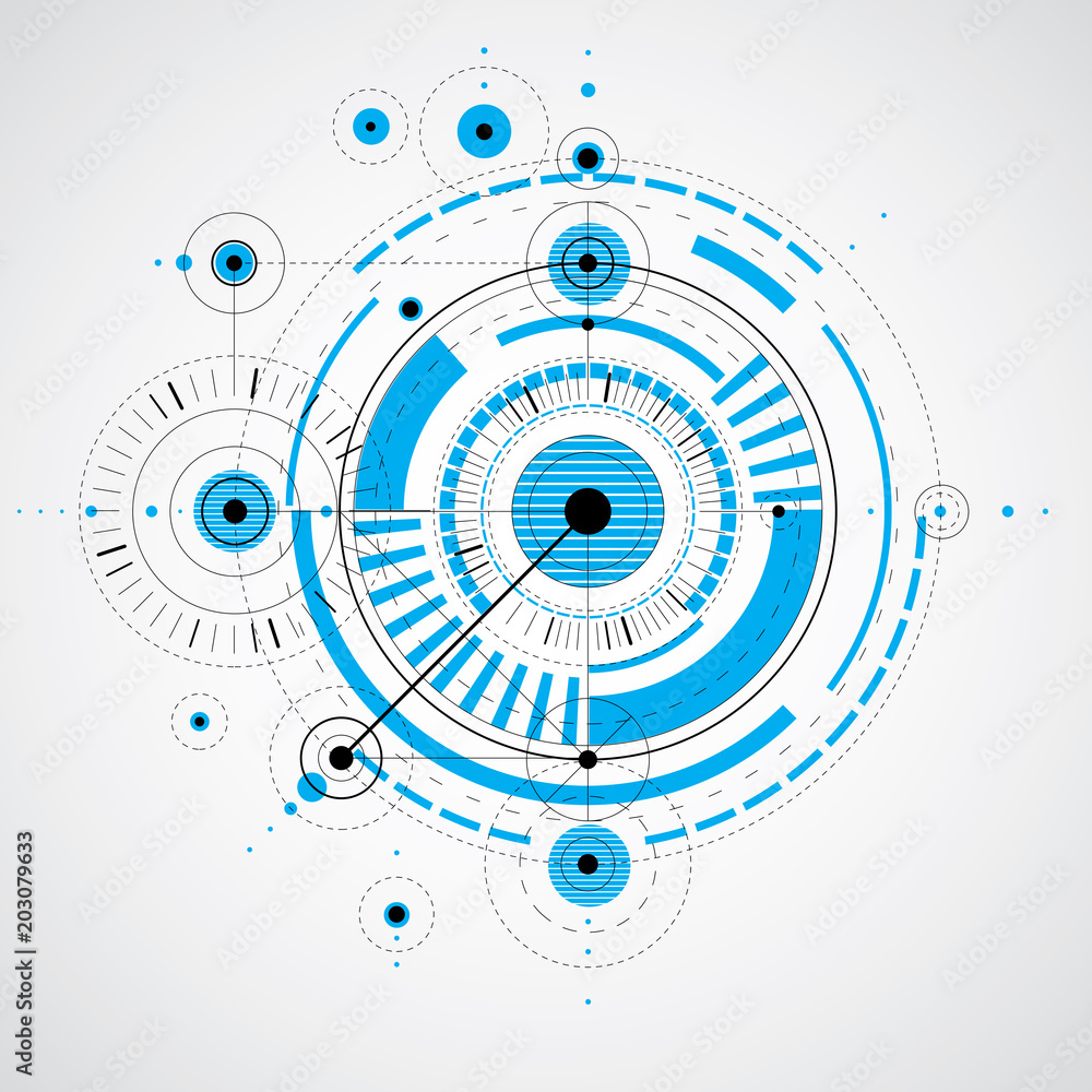 Vector engineering technological background, futuristic technical plan ...