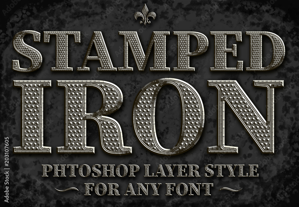 Stamped Metal Text Style Stock Template | Adobe Stock