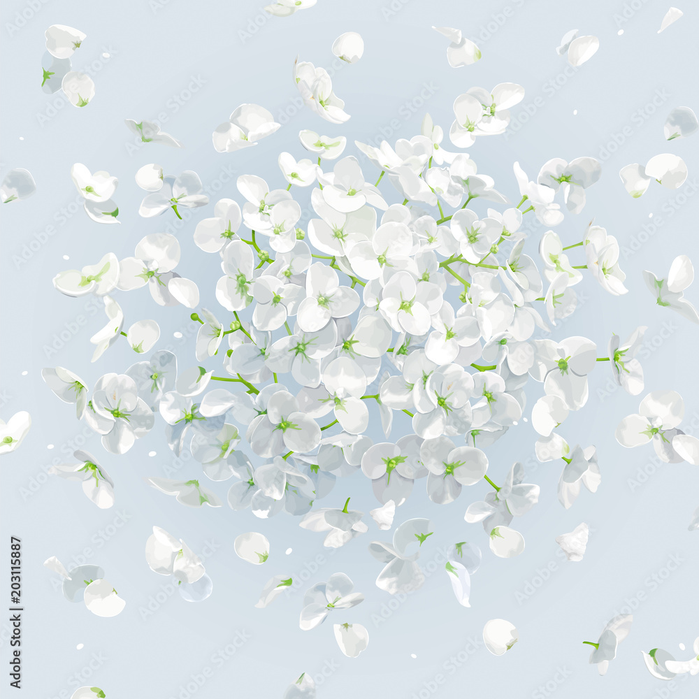 Flying flowers vector drawing Stock Vector | Adobe Stock