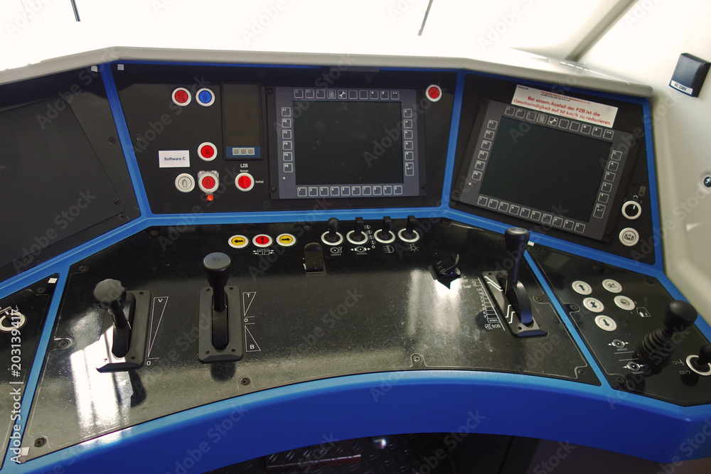Locomotive control panel, cockpit Stock Photo | Adobe Stock