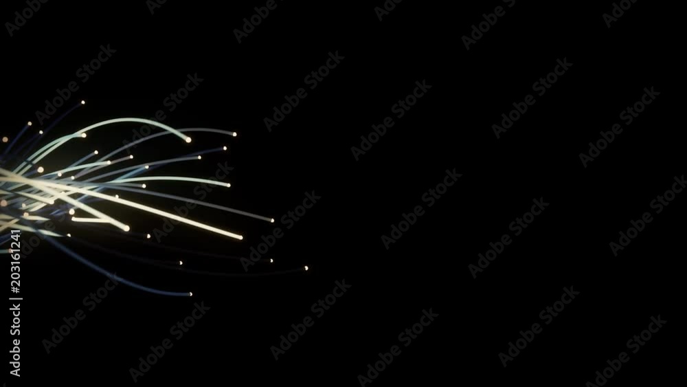 Vidéo Stock Fiber optic cables spread out across the frame. Abstract 4K ...