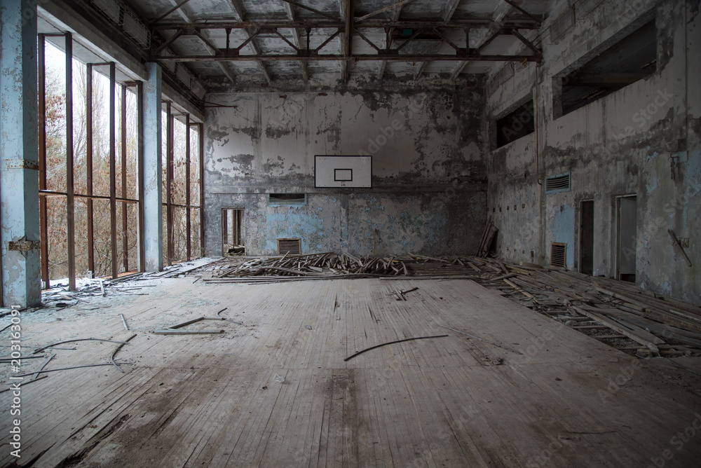 Chernobyl Basketball court Stock Photo | Adobe Stock