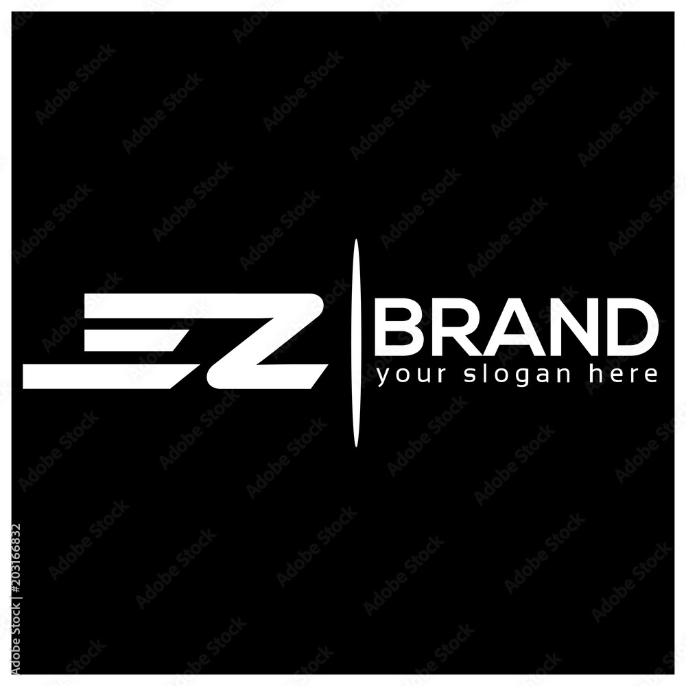 Letter E and Z on White background. logo has the impression fast and ...