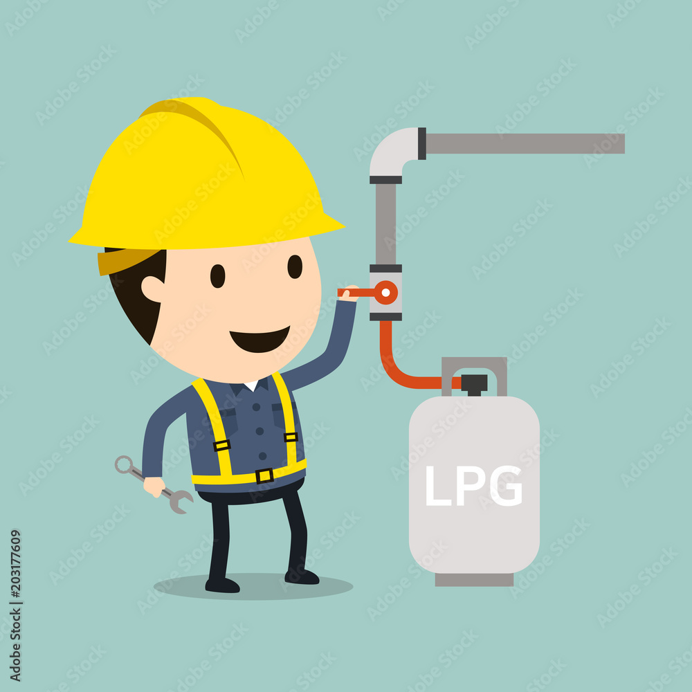 Maintenance check, Vector illustration, Safety and accident, Industrial ...