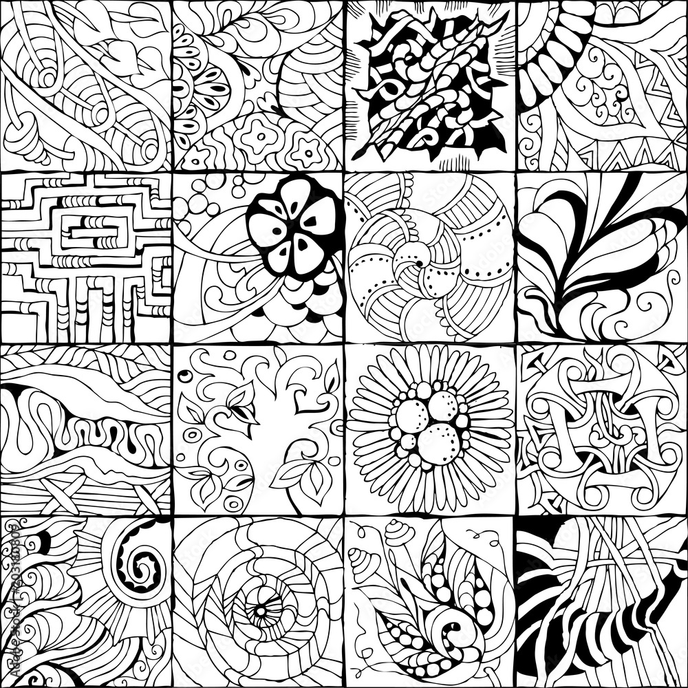 Hand drawn zentangle background for coloring page Stock Vector | Adobe ...