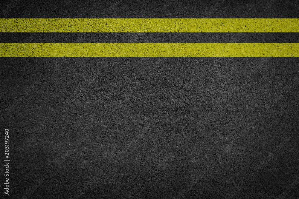 Double Yellow Line On New Asphalt Road texture background Stock Photo ...