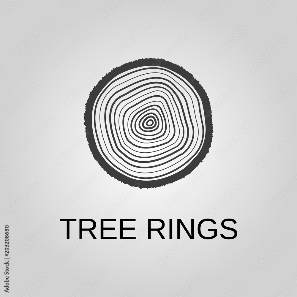Tree rings icon. Tree rings symbol. Flat design. Stock - Vector ...